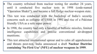 No First Use’ policy of nuclear weapons | PPT