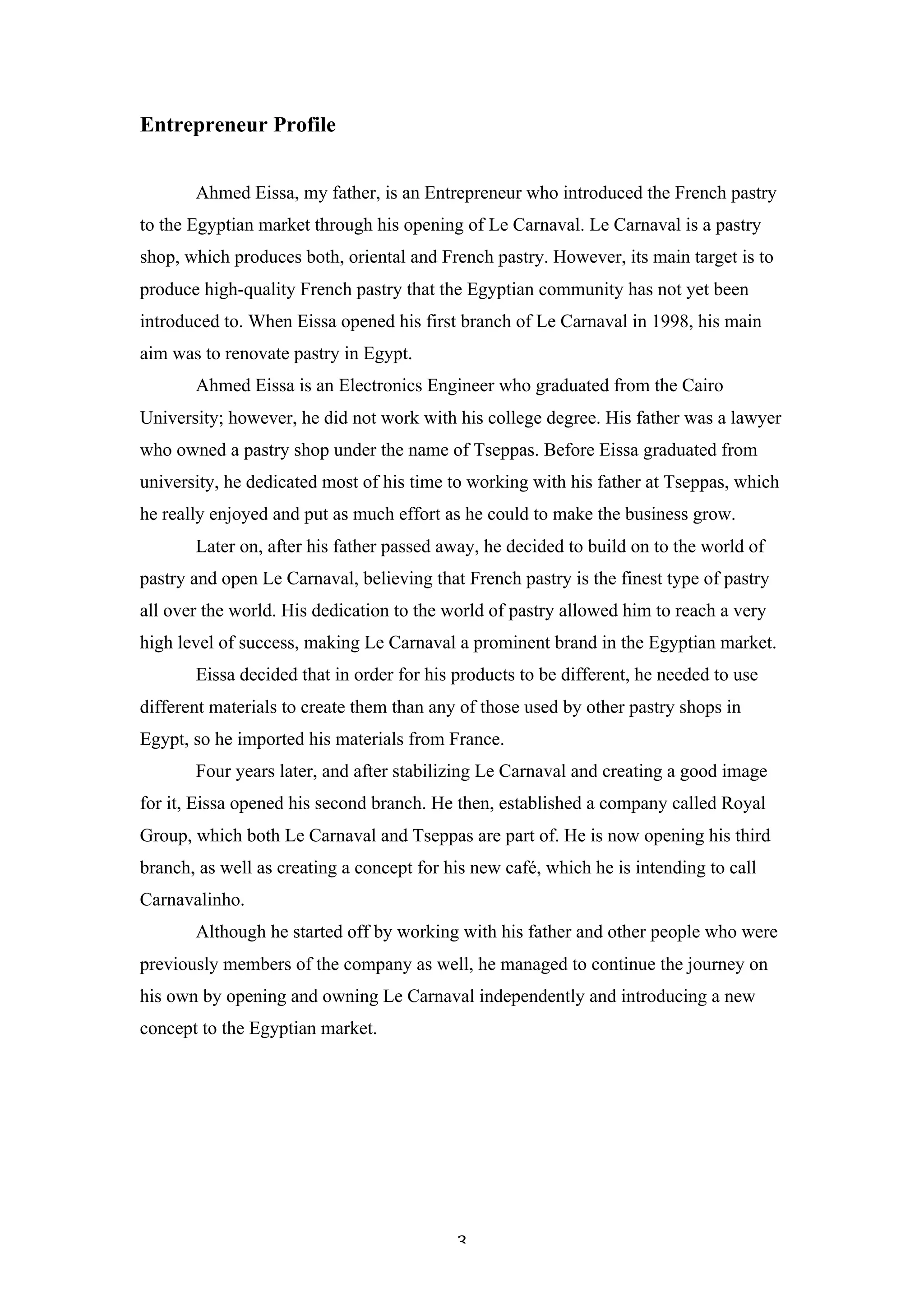 Entrepreneurship project | PDF