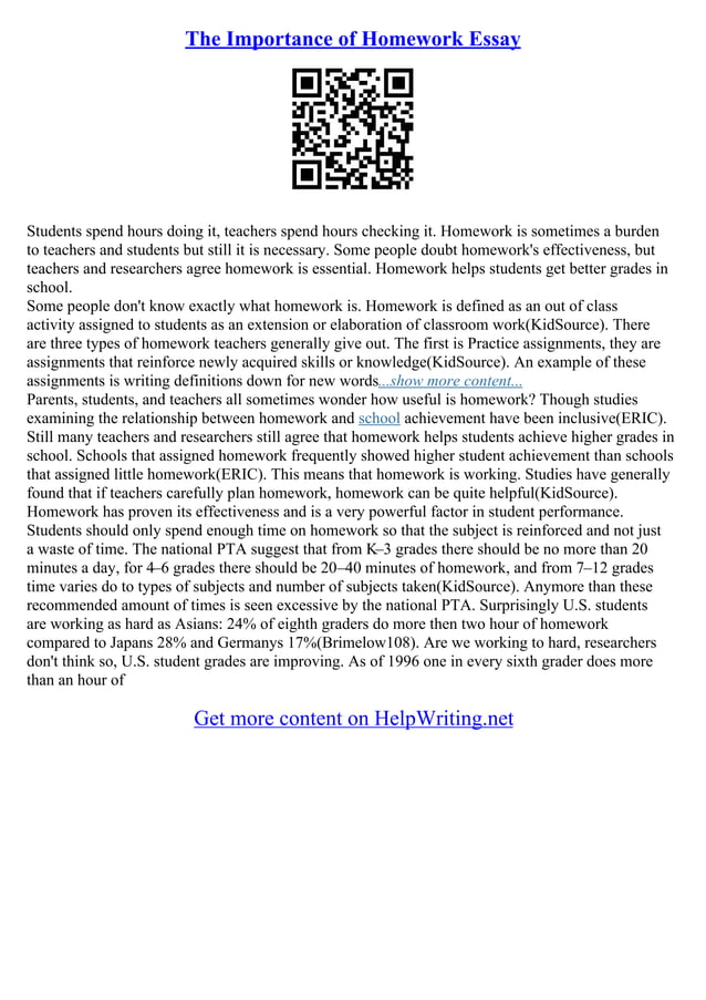 No Homework Essay | PDF