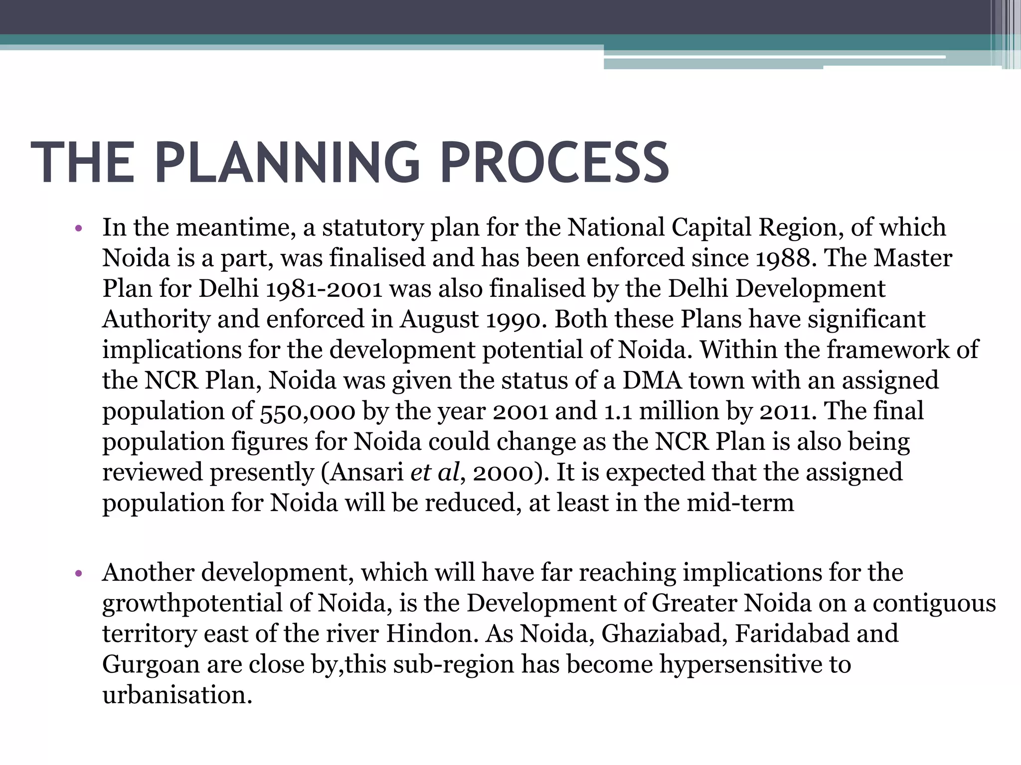 factors behind the development of Noida | PDF