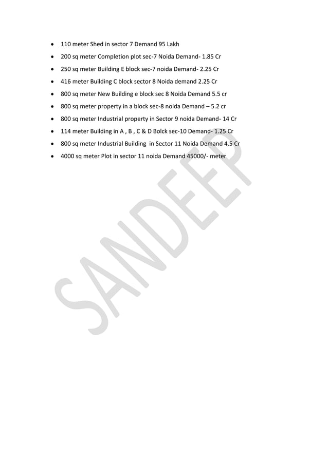 800 Sq Meter Industrial Plot Sector 3 Noida Pdf