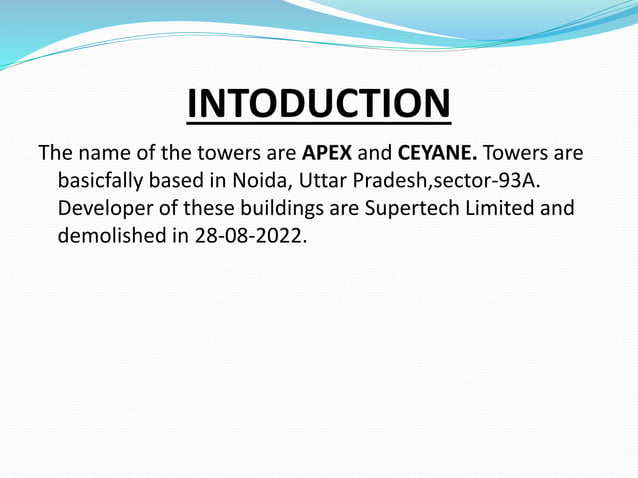 Noida Supertech Twin Towers for college use.pptx