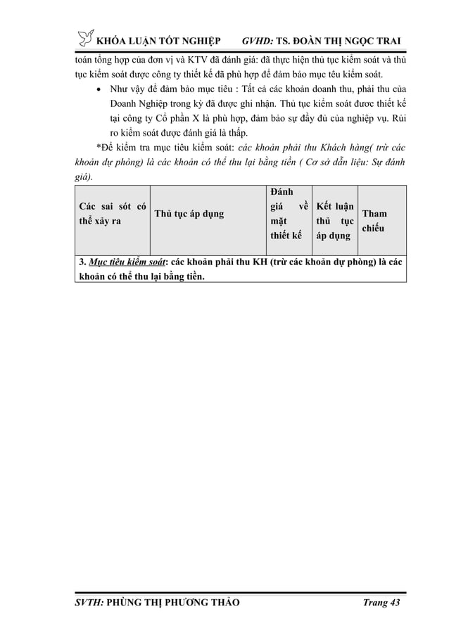 Đánh giá rủi ro kiểm toán trong giai đoạn lập kế hoạch kiểm toán BCTC tại công ty TNHH kiểm toán ...
