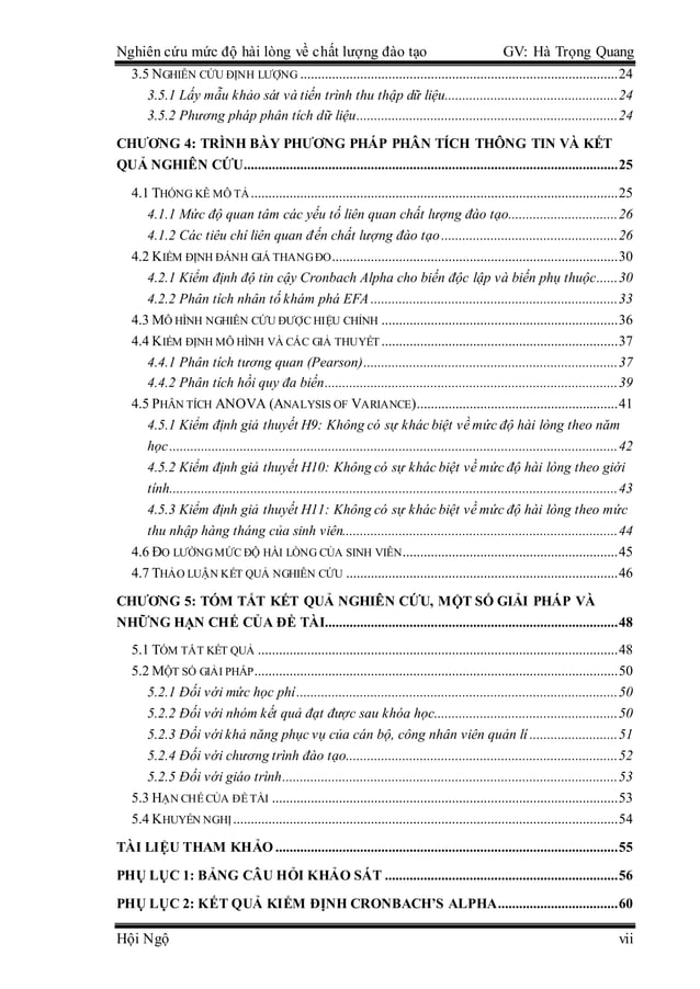 Nghiên cứu mức độ hài lòng của sinh viên về chất lượng đào tạo tại trường đại học Công Nghiệp TP ...