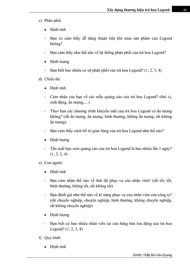 Quản trị thương hiệu - Xây dựng thương hiệu trà hoa Legend | DOCX