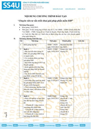 Nội dung chương trình đào tạo chuyên viên tư vấn triển khai ERP của ...