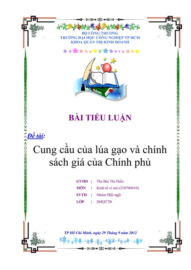 Tiểu luận kinh tế vi mô - Cung cầu lúa gạo | DOCX