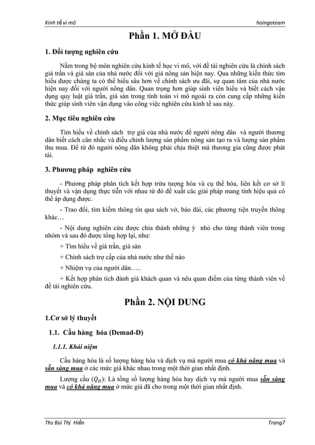 Tiểu luận kinh tế vi mô - Cung cầu lúa gạo | DOCX