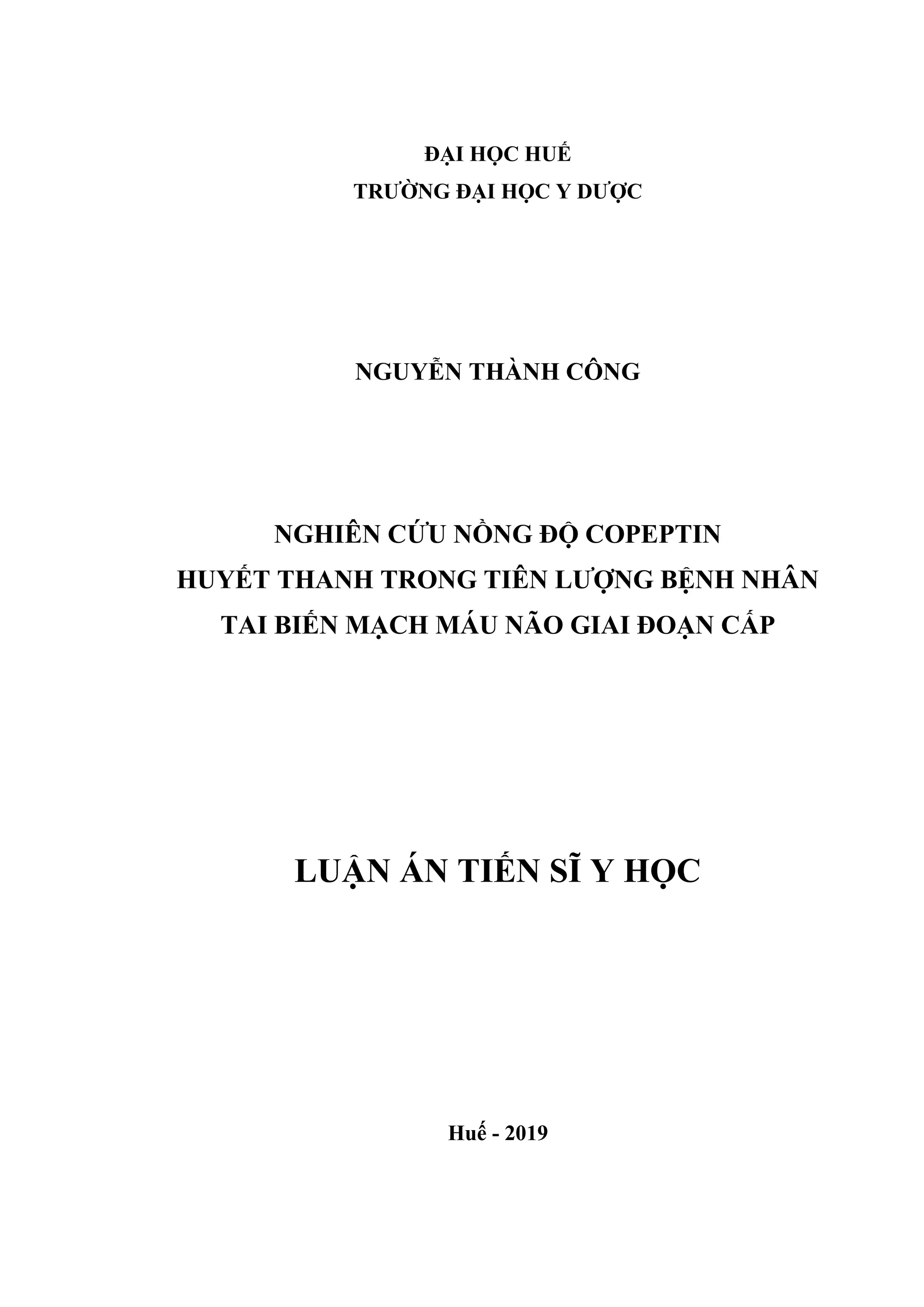 Nồng độ copeptin huyết thanh trong bệnh nhân tai biến mạch máu não | PDF