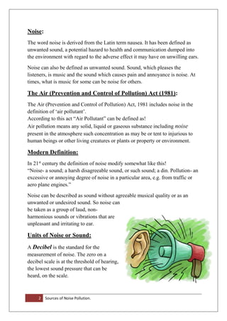 Prevention Of Noise Pollution