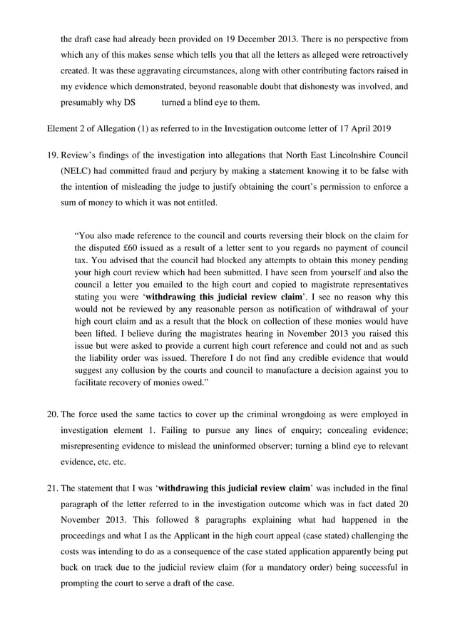 No investigation perverting course of justice | PDF