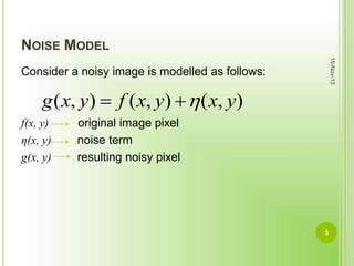 Noise models presented by Nisha Menon K | PPSX | Programming Languages ...