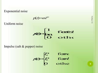Noise models presented by Nisha Menon K | PPT