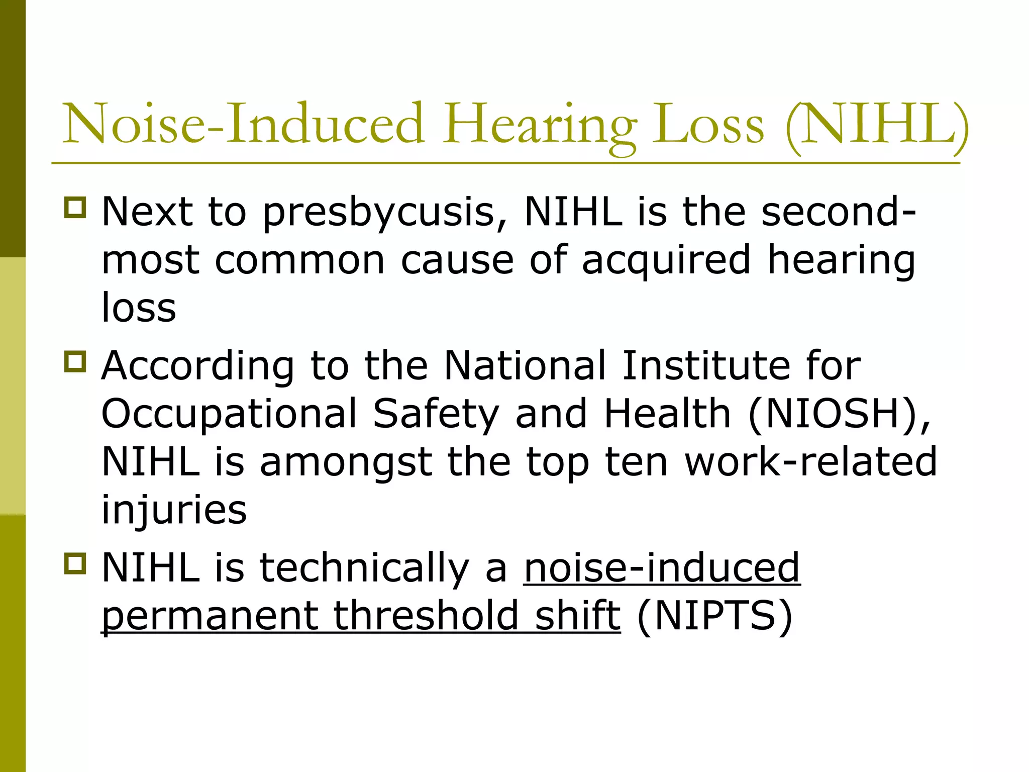 Noise-Induced Hearing Loss | PPT
