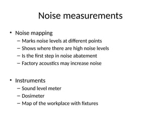 Noise as an occupation health hazard in workplace settings | PPTX