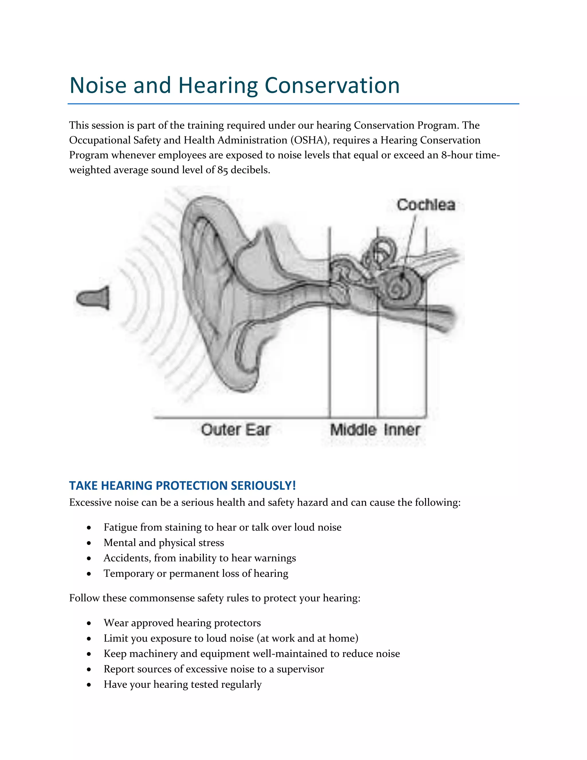 Noise and hearing conservation | PDF