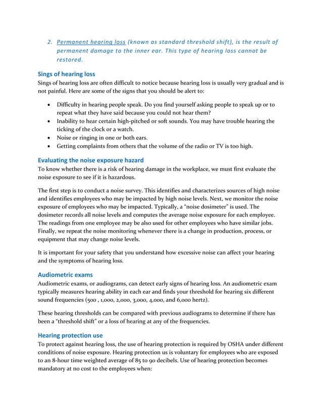 Noise And Hearing Conservation Pdf Digital Audio Computer