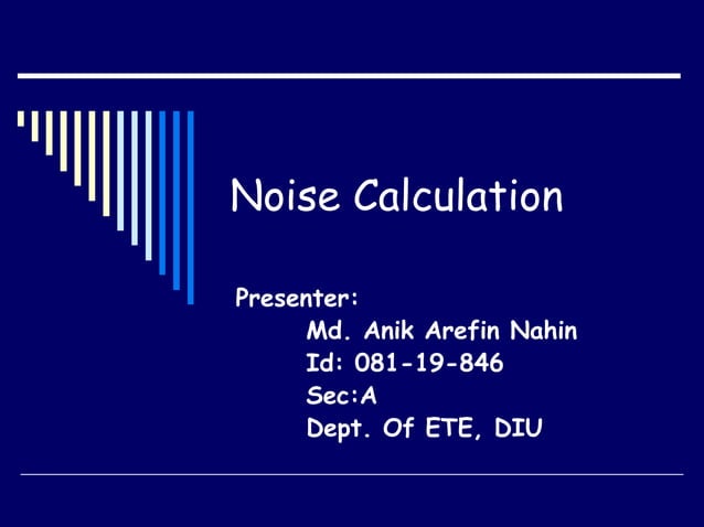 Noise calculation presentation | PPT