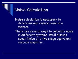 Noise calculation presentation | PPS