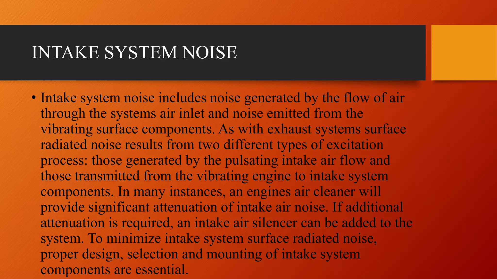 Noise control in ic engine | PPTX