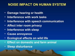 Noise environment impact analysis | PPT