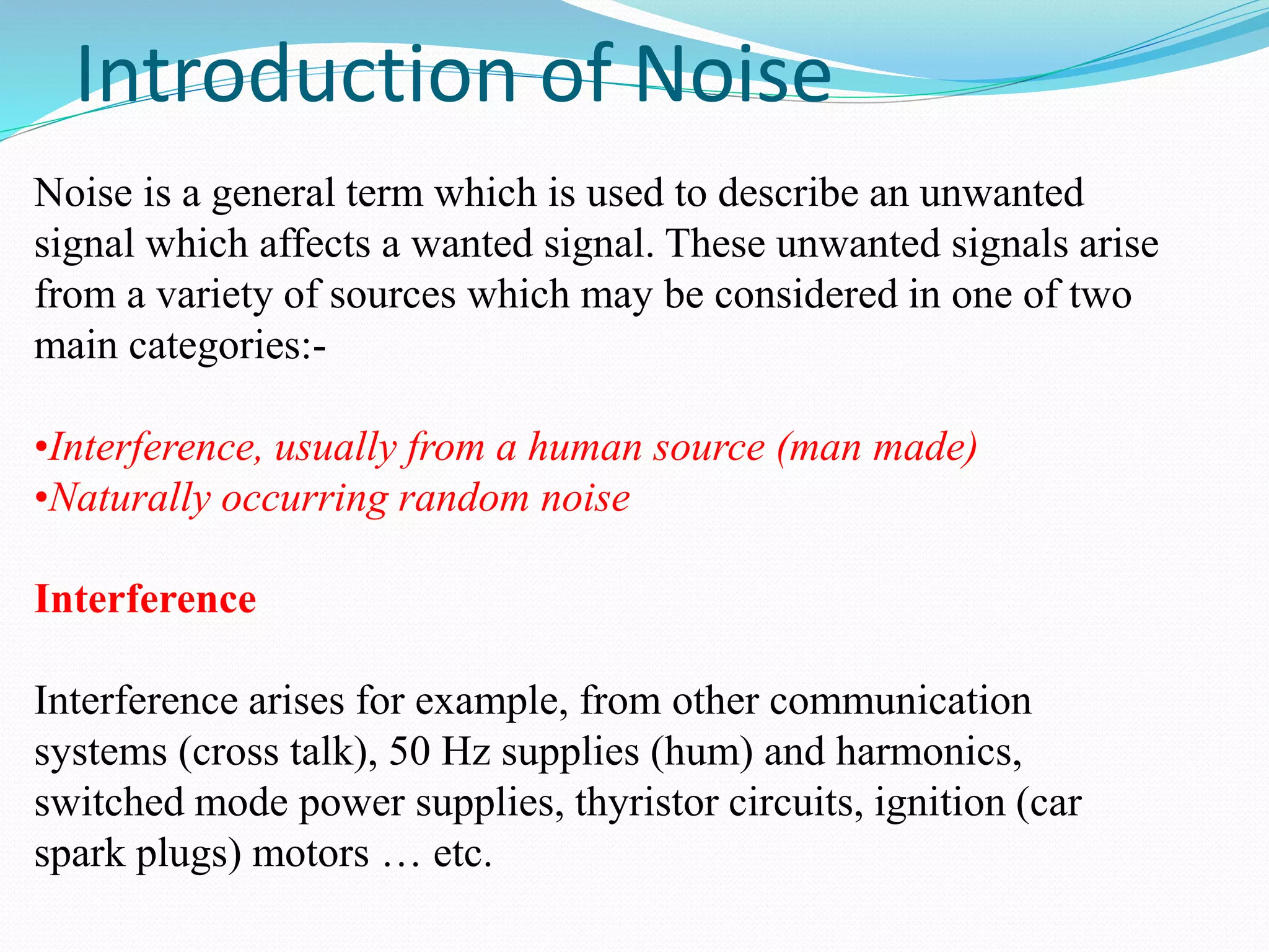 Noise in communication system | PPTX