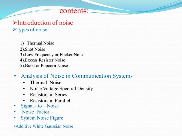 Noise in communication system | PPTX | Computer Networking | Computing