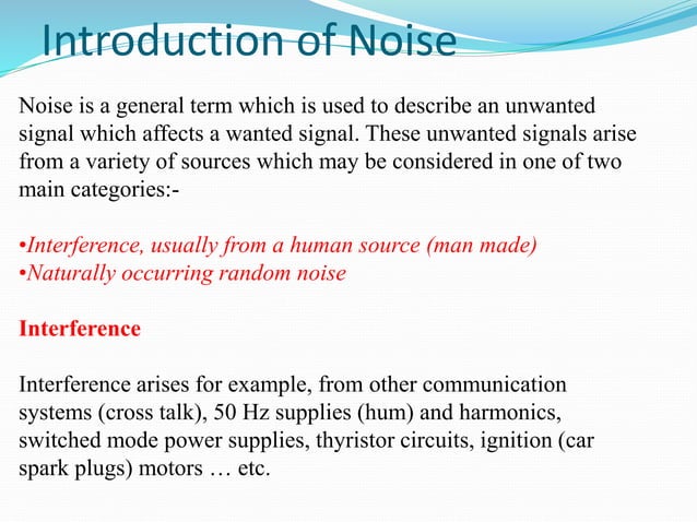 Noise in communication system | PPTX | Computer Networking | Computing