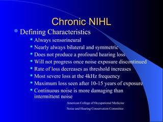 Noise Induced Hearing Loss management in detail | PPT