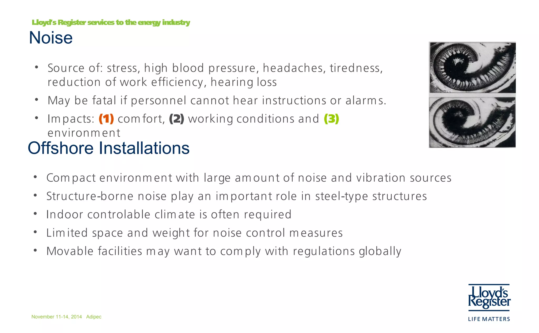 Noise management in offshore installations | PPT