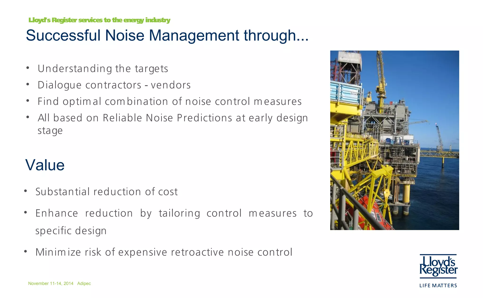 Noise management in offshore installations | PPT