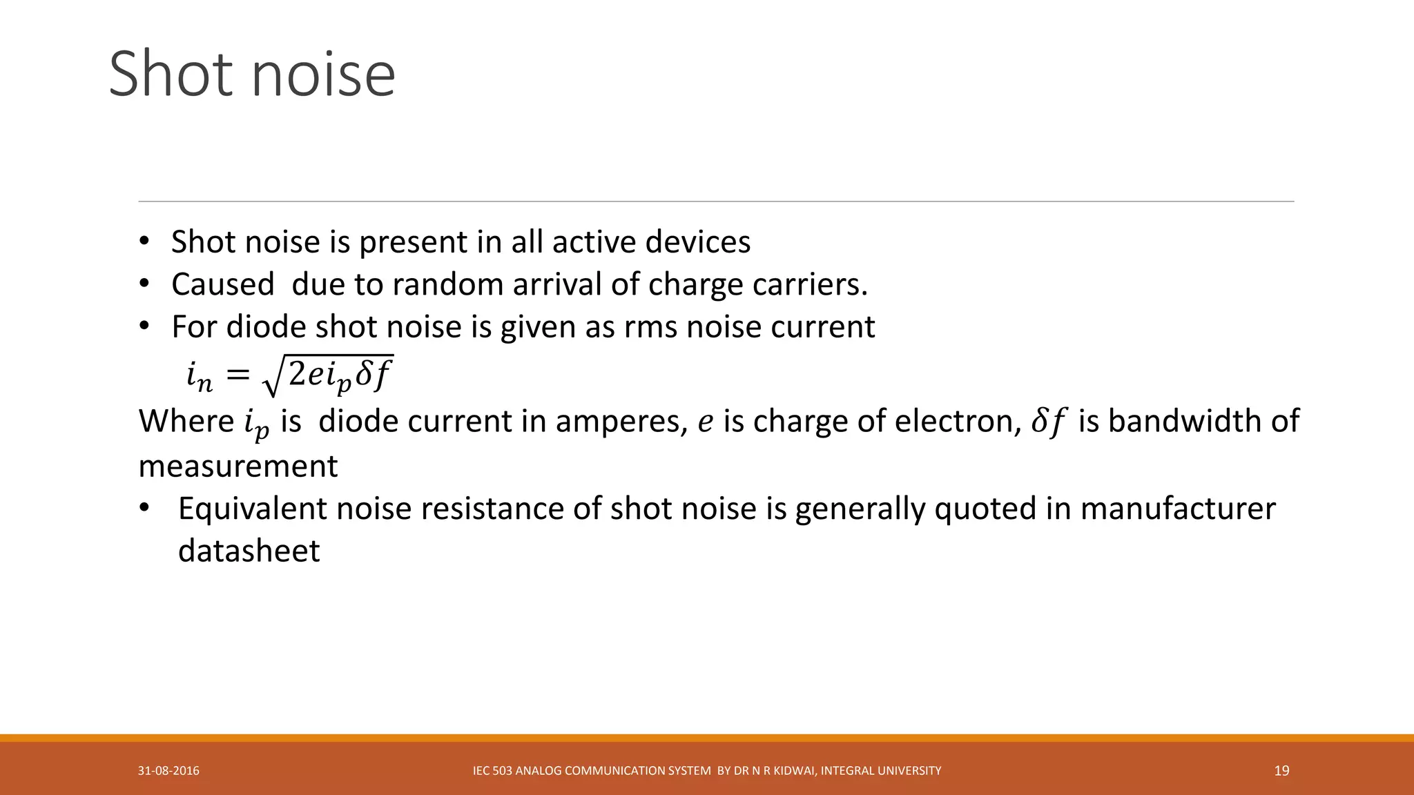 Noise basics and its modelling | PPTX