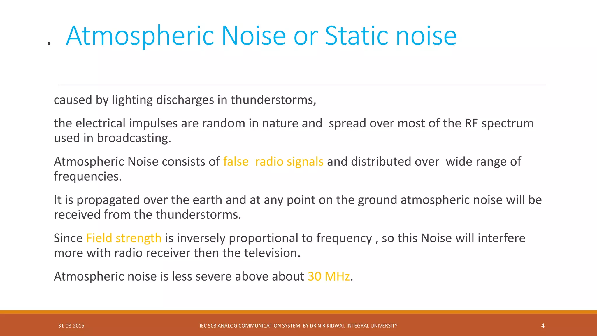 Noise basics and its modelling | PPTX