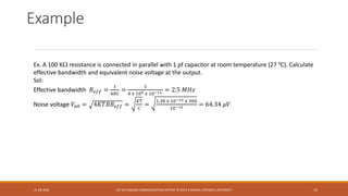 Noise basics and its modelling | PPTX