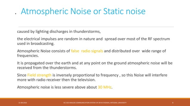 Noise basics and its modelling | PPTX | Computer Networking | Computing