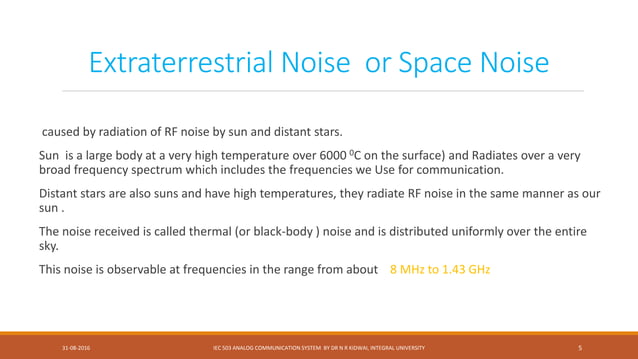 Noise basics and its modelling | PPTX | Computer Networking | Computing