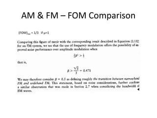 NOISE PERFORMANCE IN FM RECEIVERS - Figure of Merit | PPTX