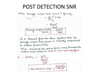 NOISE PERFORMANCE IN FM RECEIVERS - Figure of Merit | PPTX