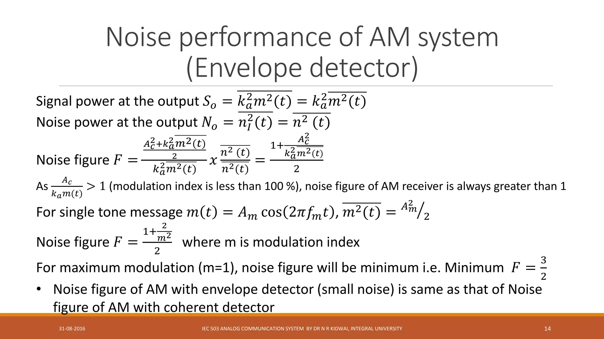 Noise Performance of CW system | PPTX