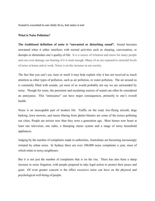 Noise pollution | PDF
