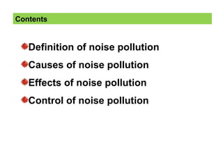 Effects Of Noise Pollution On Environment