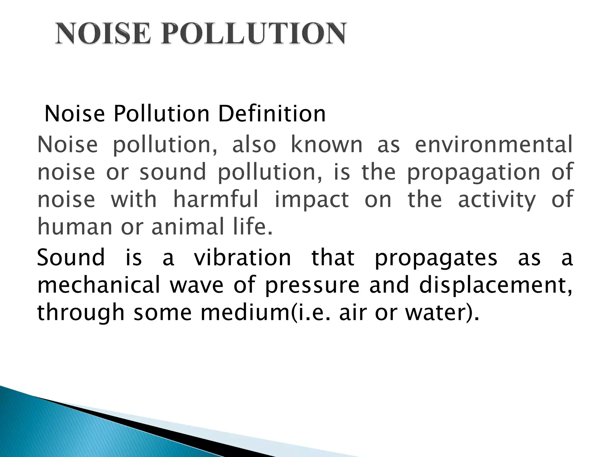 Environmental science -Noise pollution | PDF