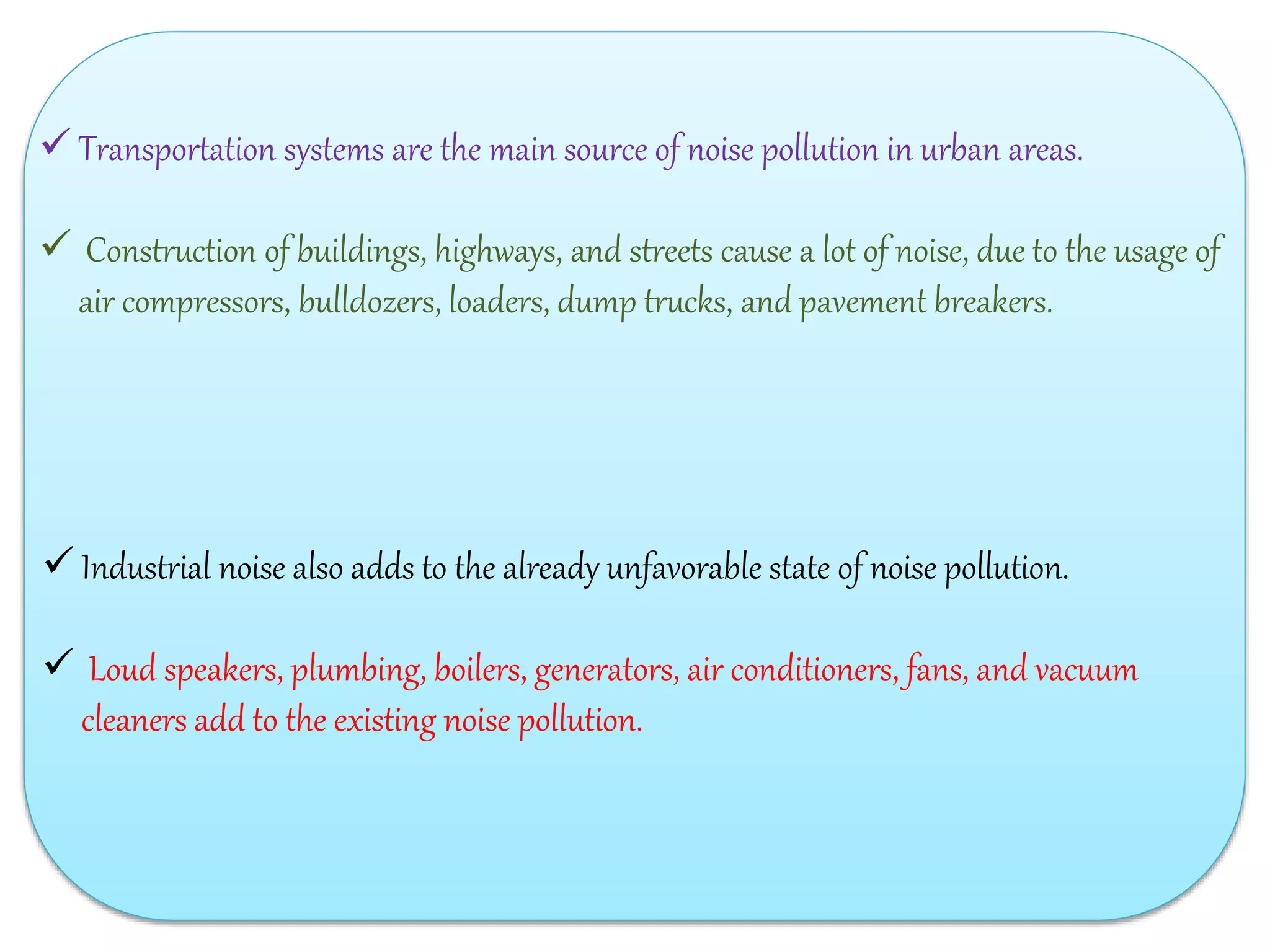 Noise pollution | PPTX
