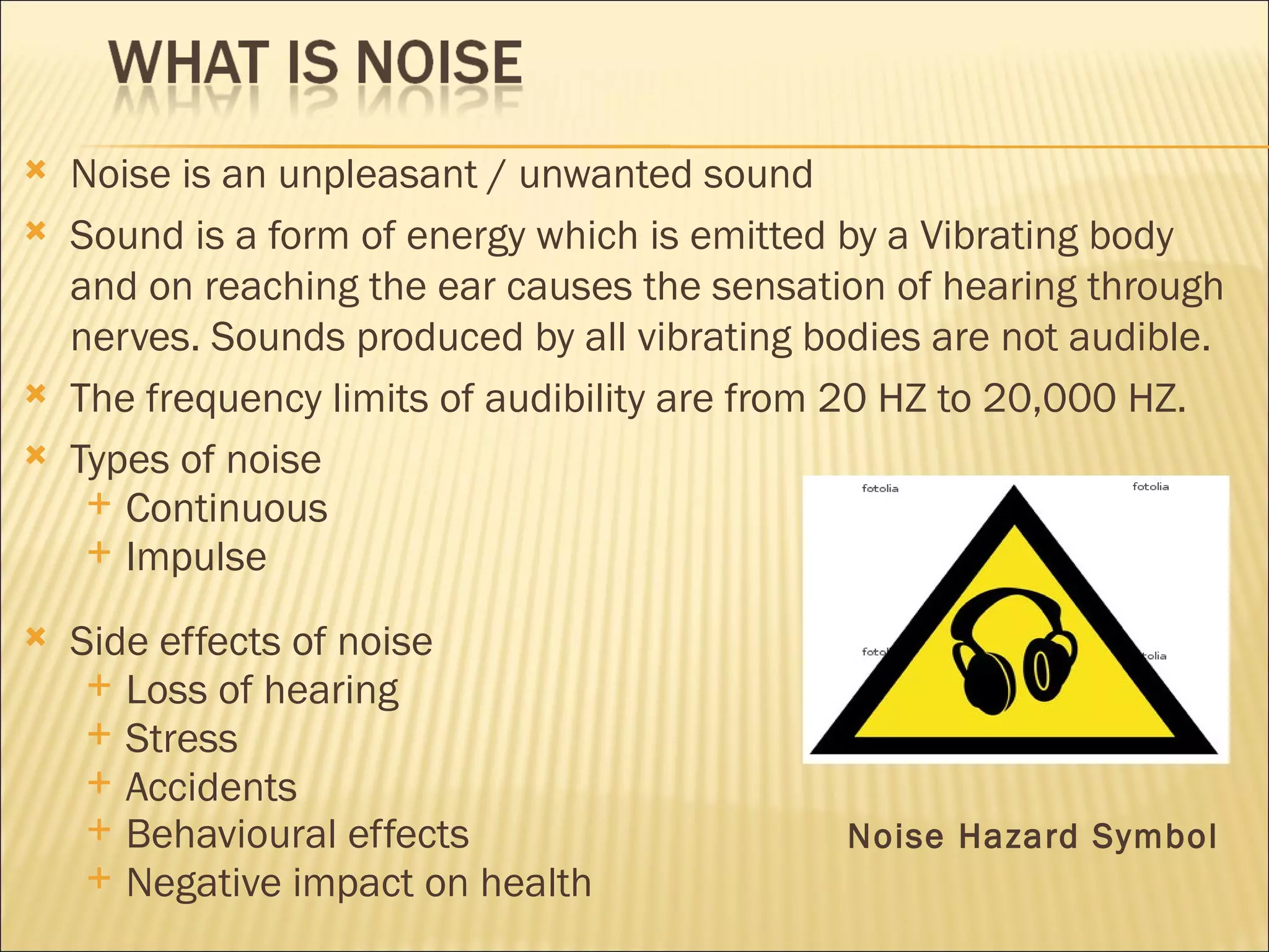 Noise pollution and its control BY Muhammad Fahad Ansari 12IEEM14 | PPT
