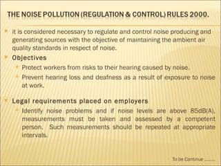 Noise pollution and its control BY Muhammad Fahad Ansari 12IEEM14 | PPT