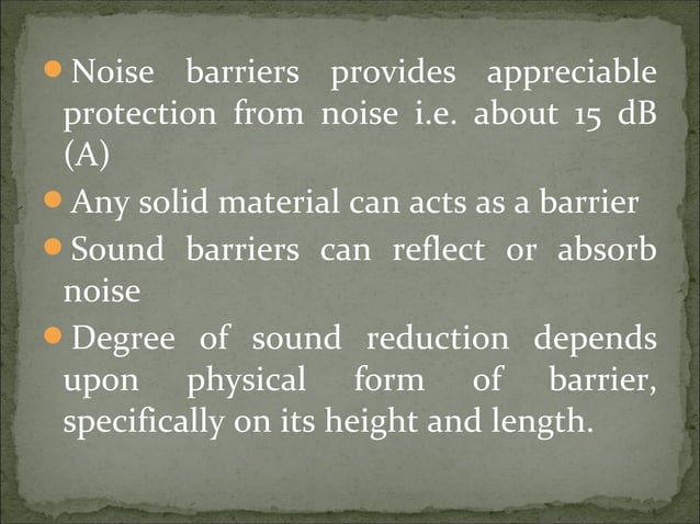 Noise pollution control | PPT | Science