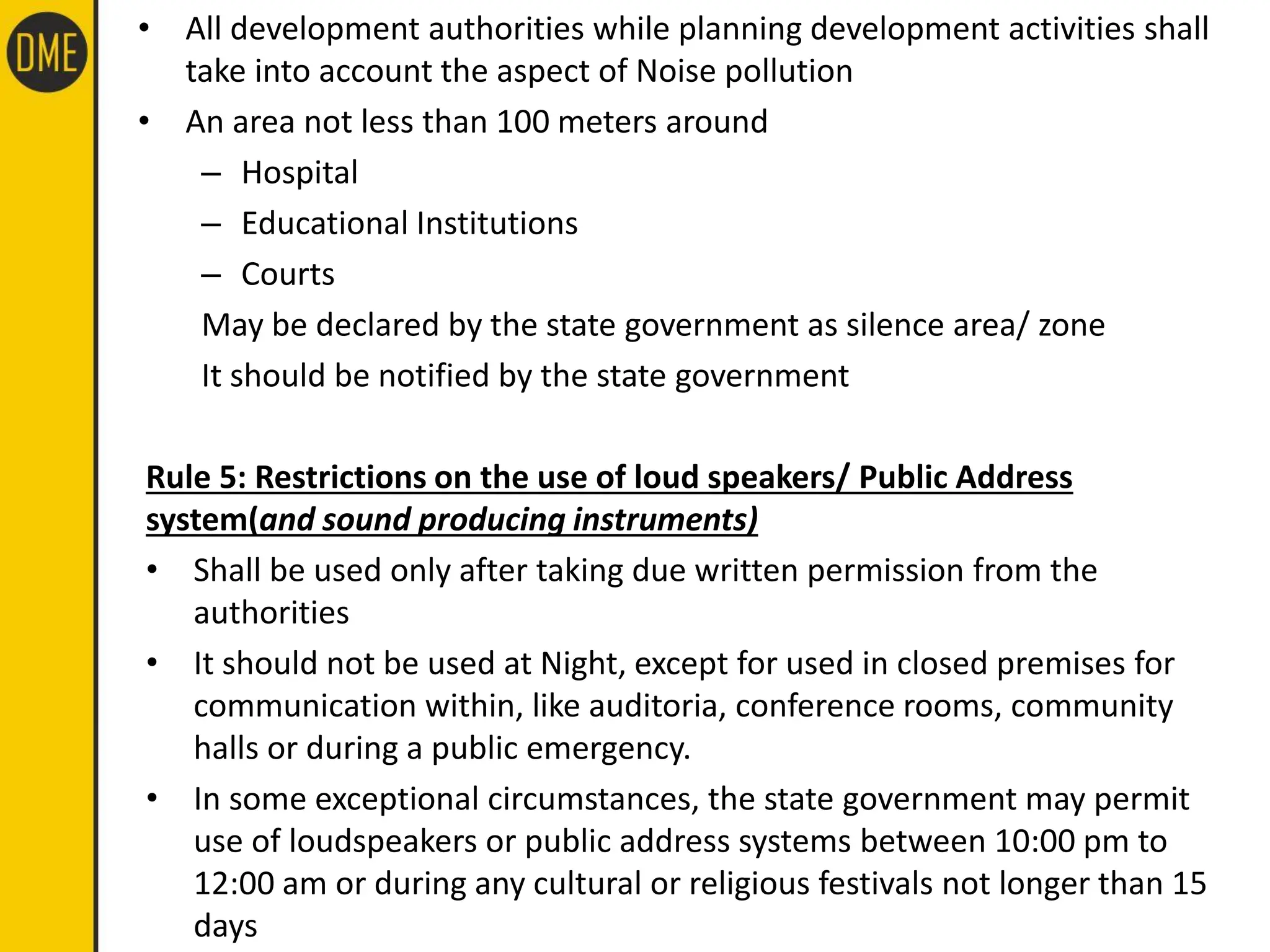 Noise pollution control order notes for law | PDF