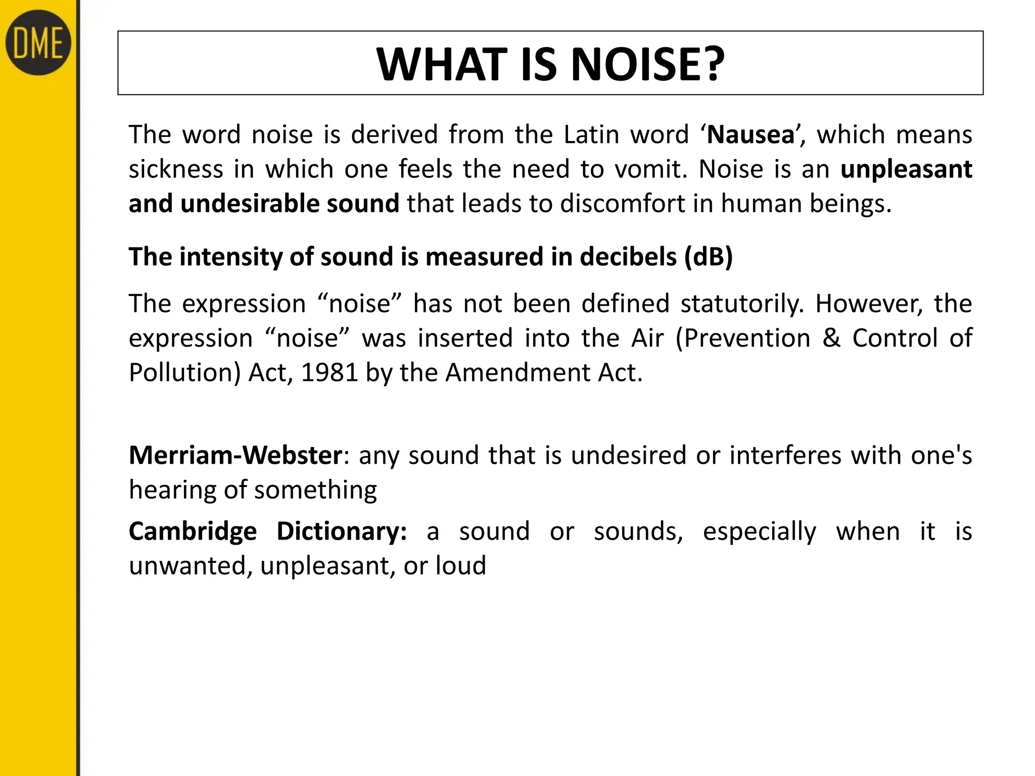 Noise pollution control order notes for law | PDF