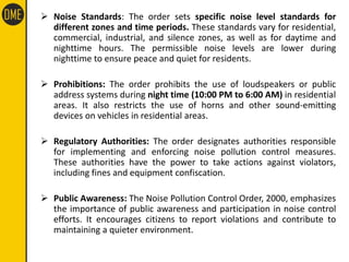 Noise pollution control order notes for law | PDF