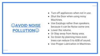 Noise pollution defination, causes and effects | PPTX | Indoor ...